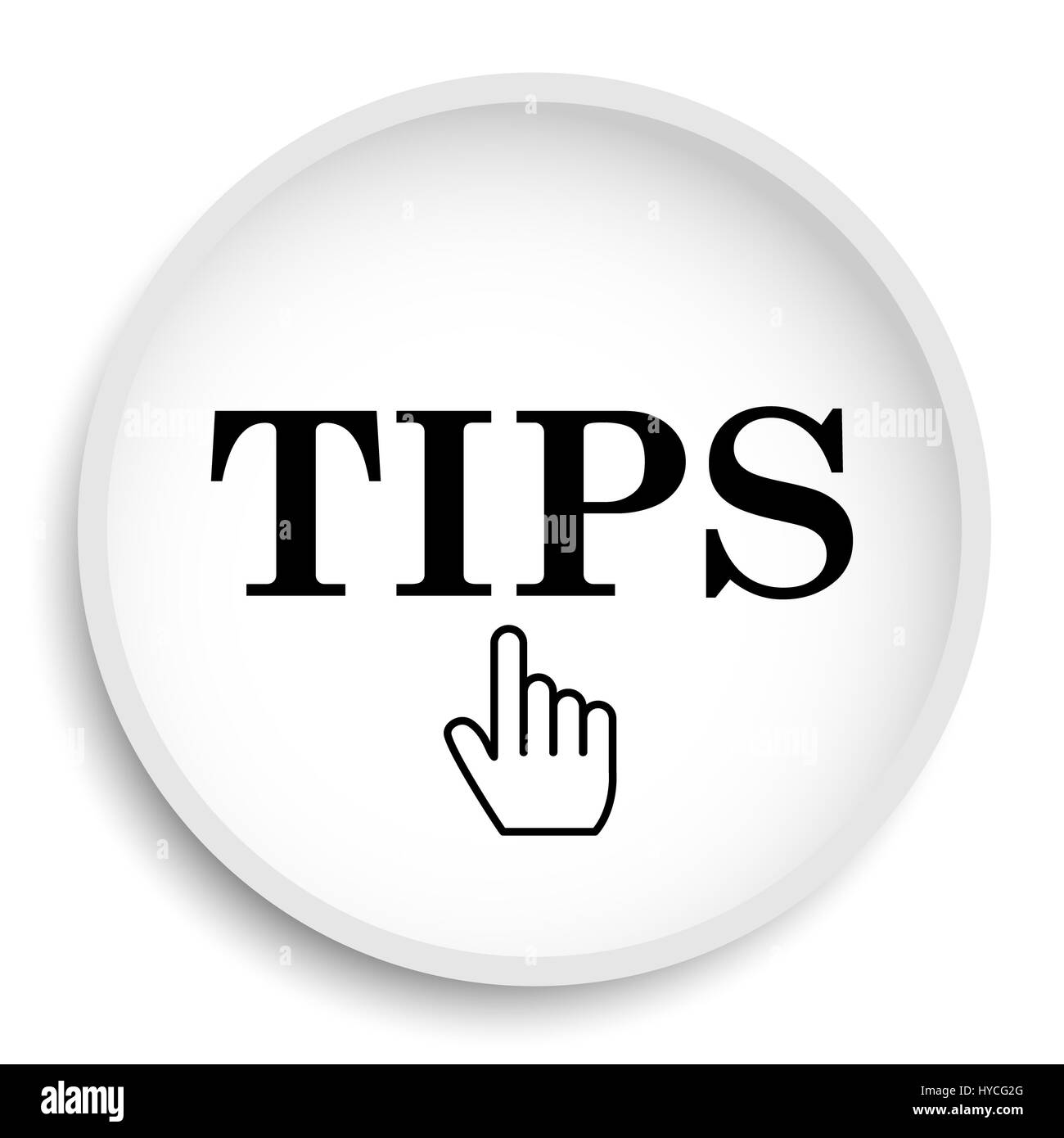 Tips icon. Tips website button on white background Stock Photo - Alamy