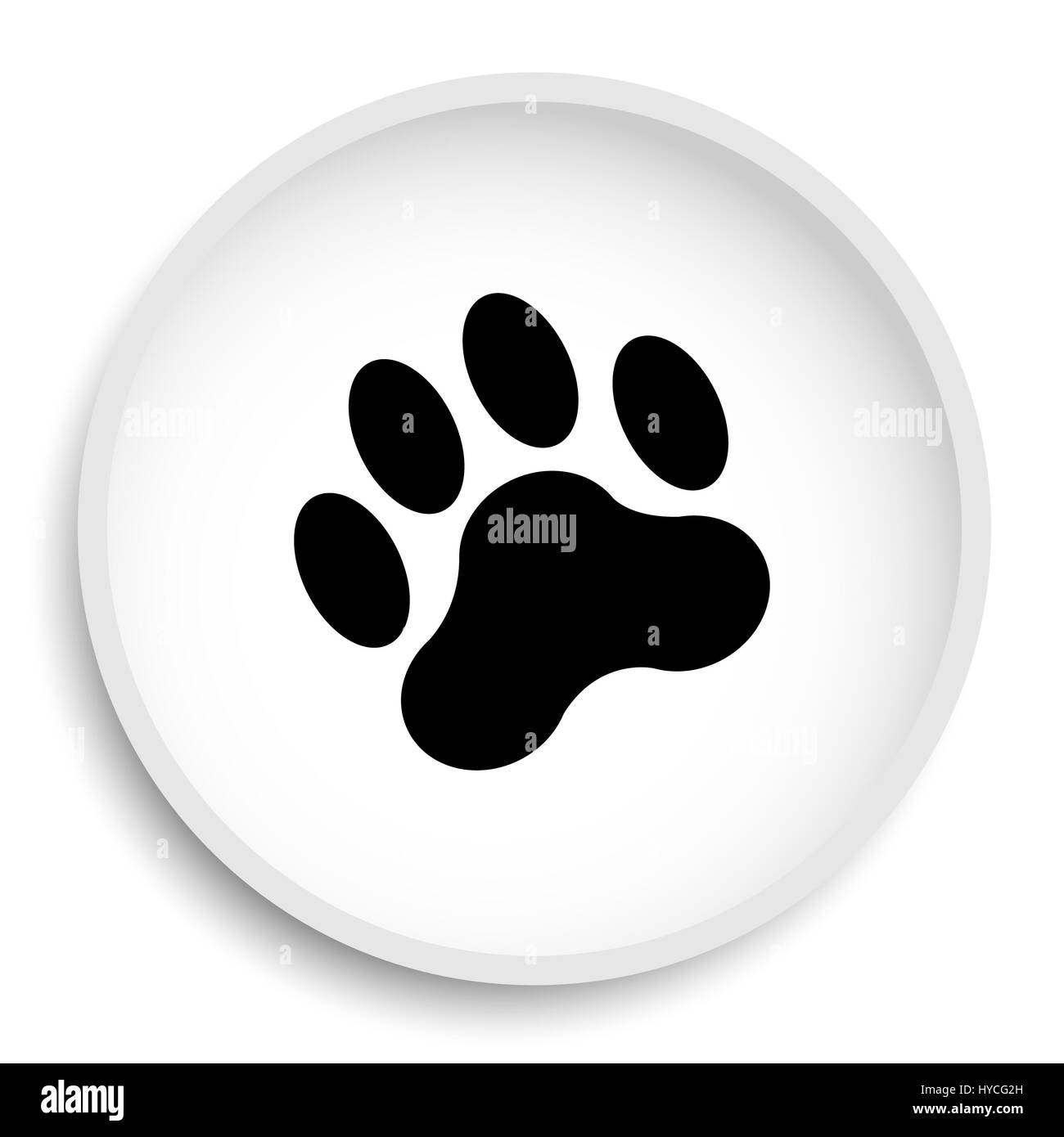 Paw print icon. Paw print website button on white background Stock ...