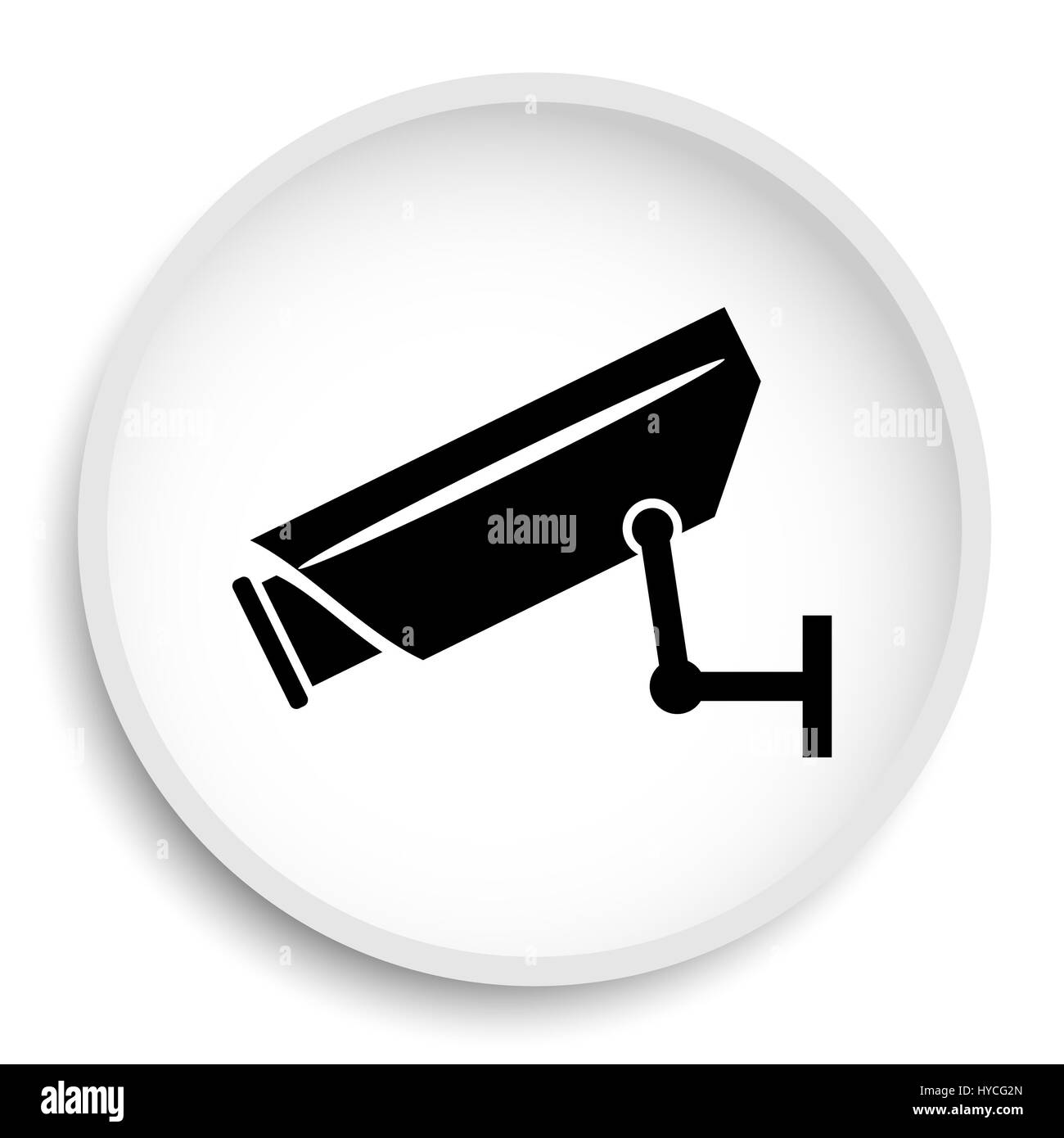 Surveillance camera icon. Surveillance camera website button on white ...