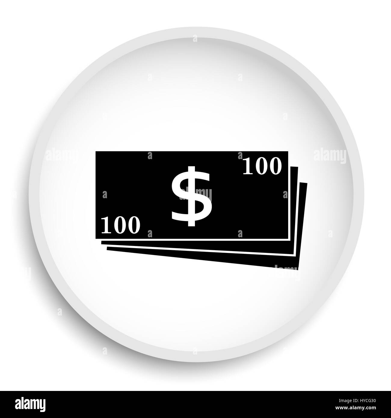 Money icon. Money website button on white background Stock Photo - Alamy