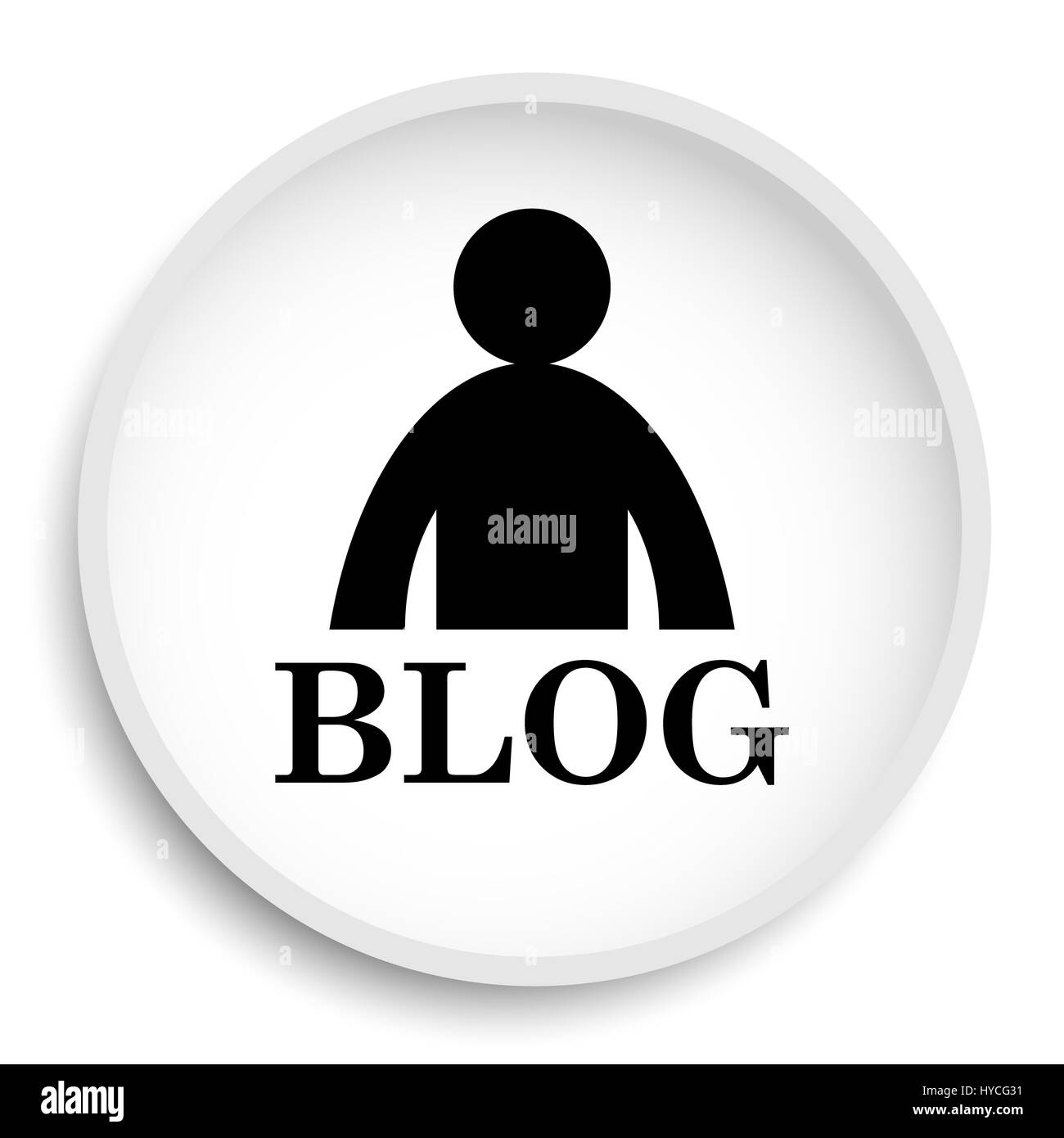 Blog icon. Blog website button on white background Stock Photo - Alamy