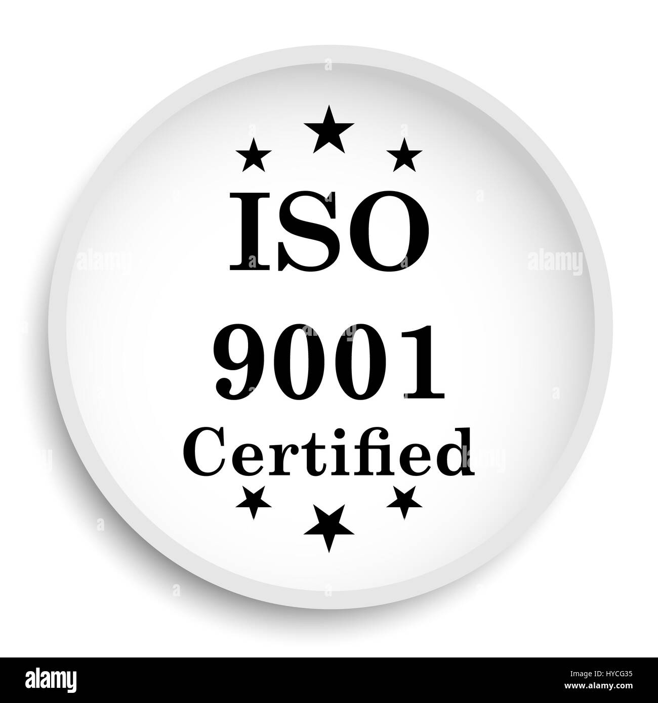 ISO9001 icon. ISO9001 website button on white background Stock Photo ...