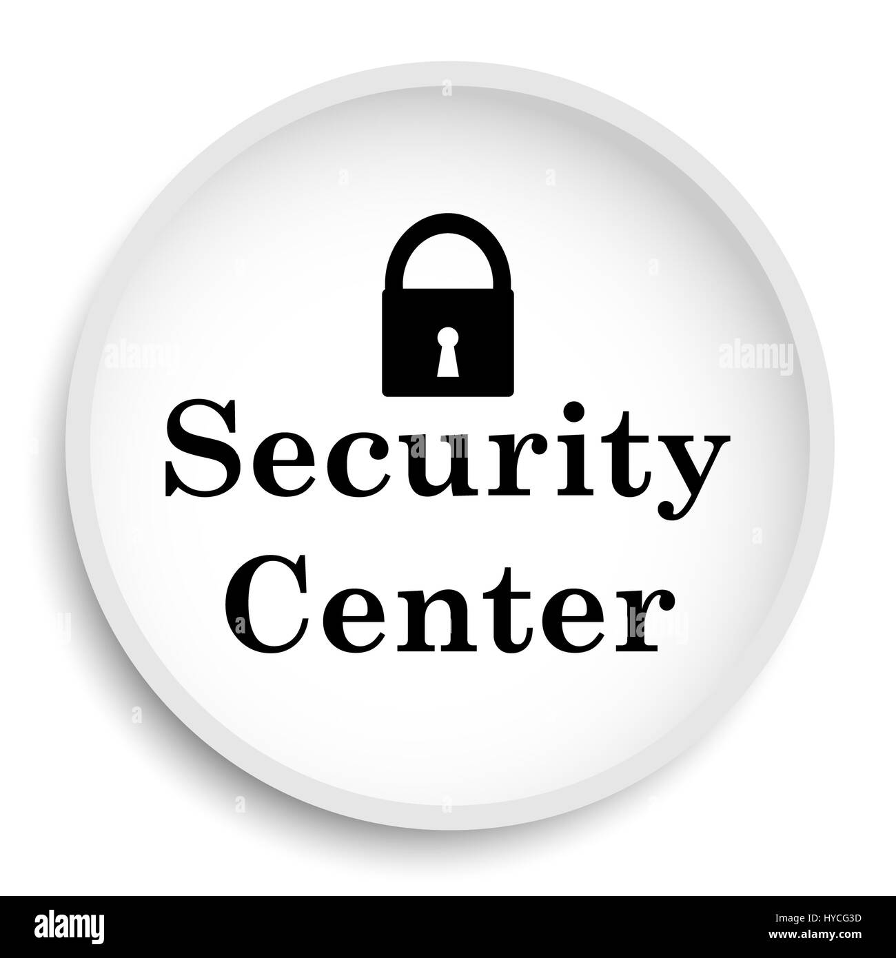 Security center icon. Security center website button on white ...