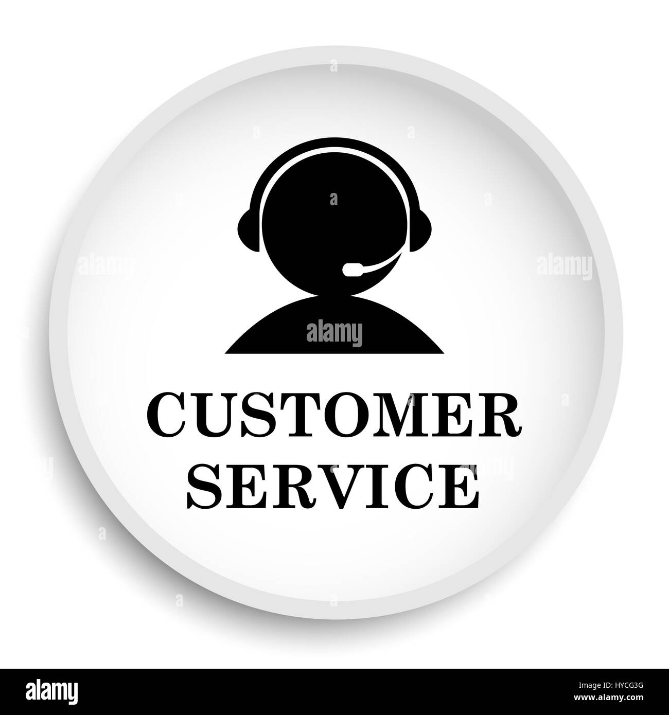 Customer service icon. Customer service website button on white ...