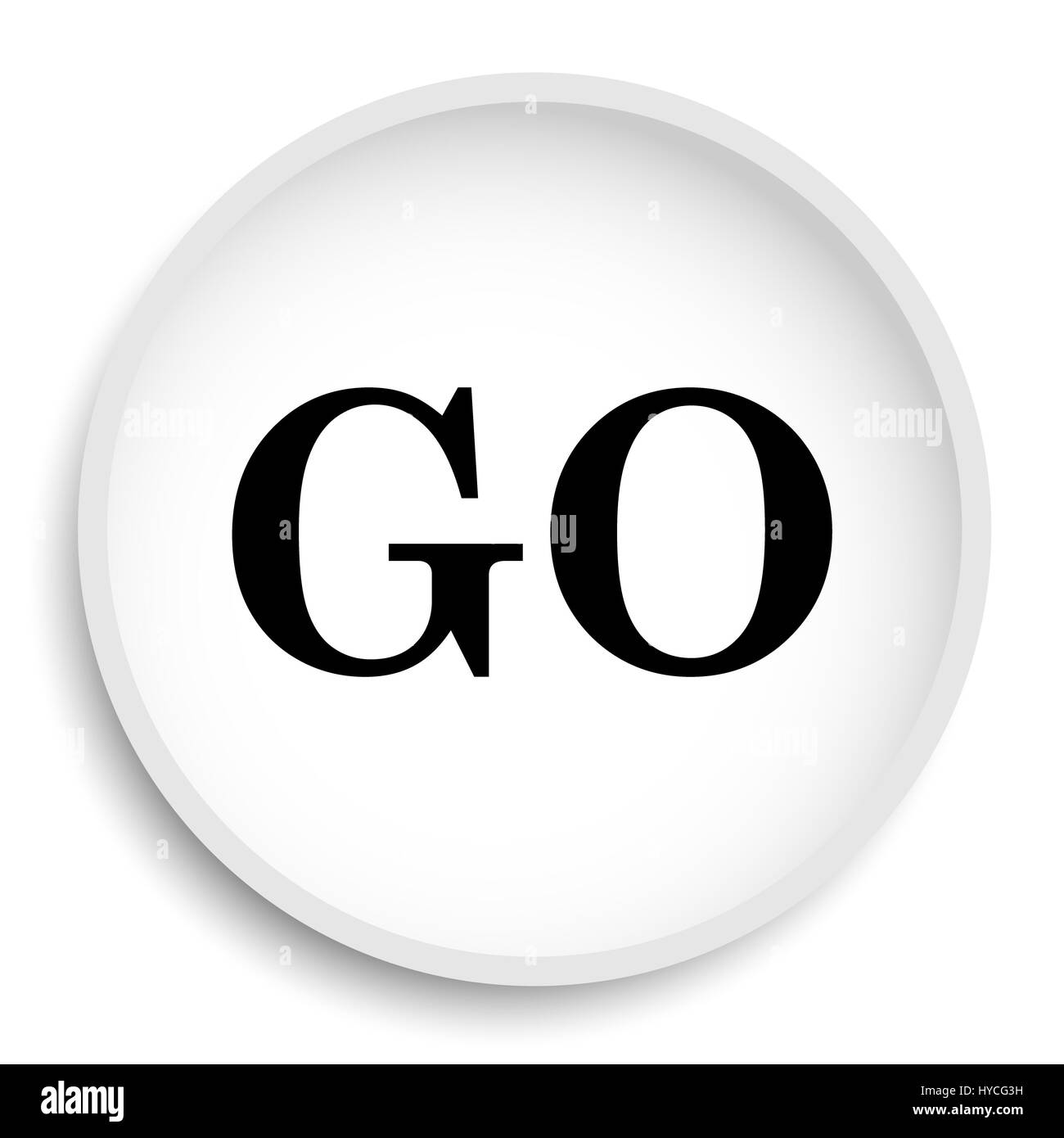 GO icon. GO website button on white background Stock Photo - Alamy