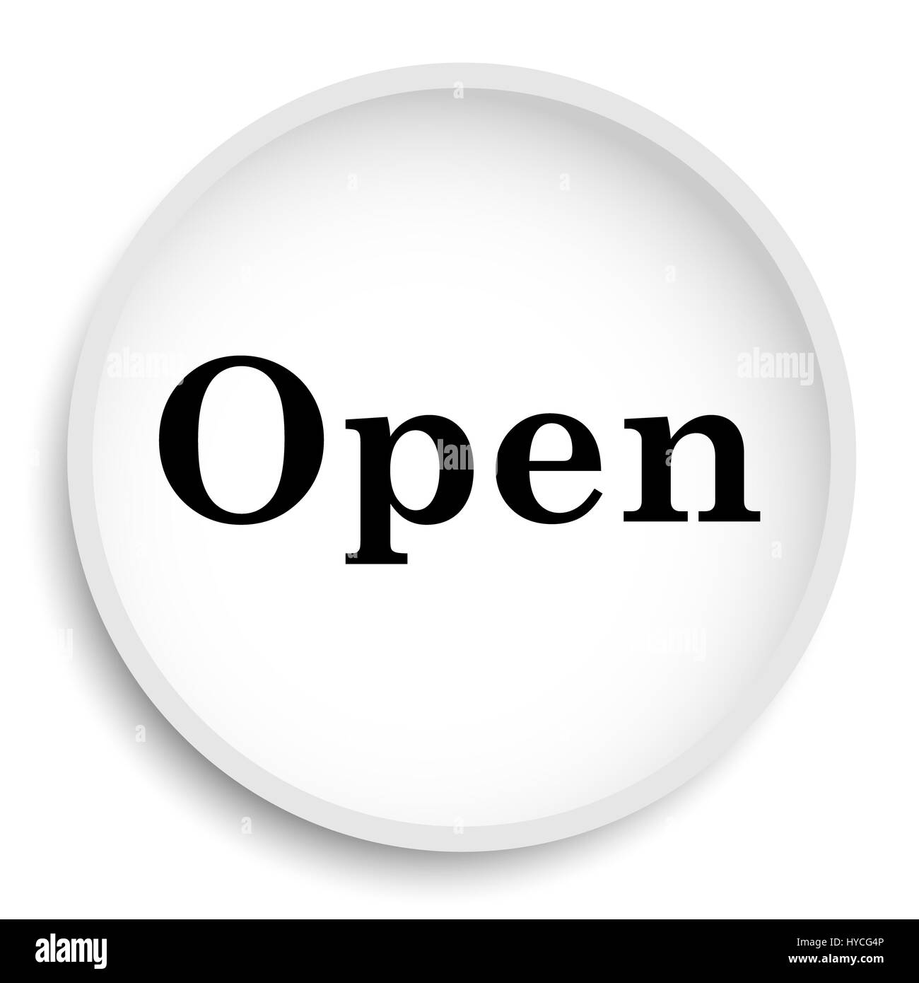 Open icon. Open website button on white background Stock Photo - Alamy