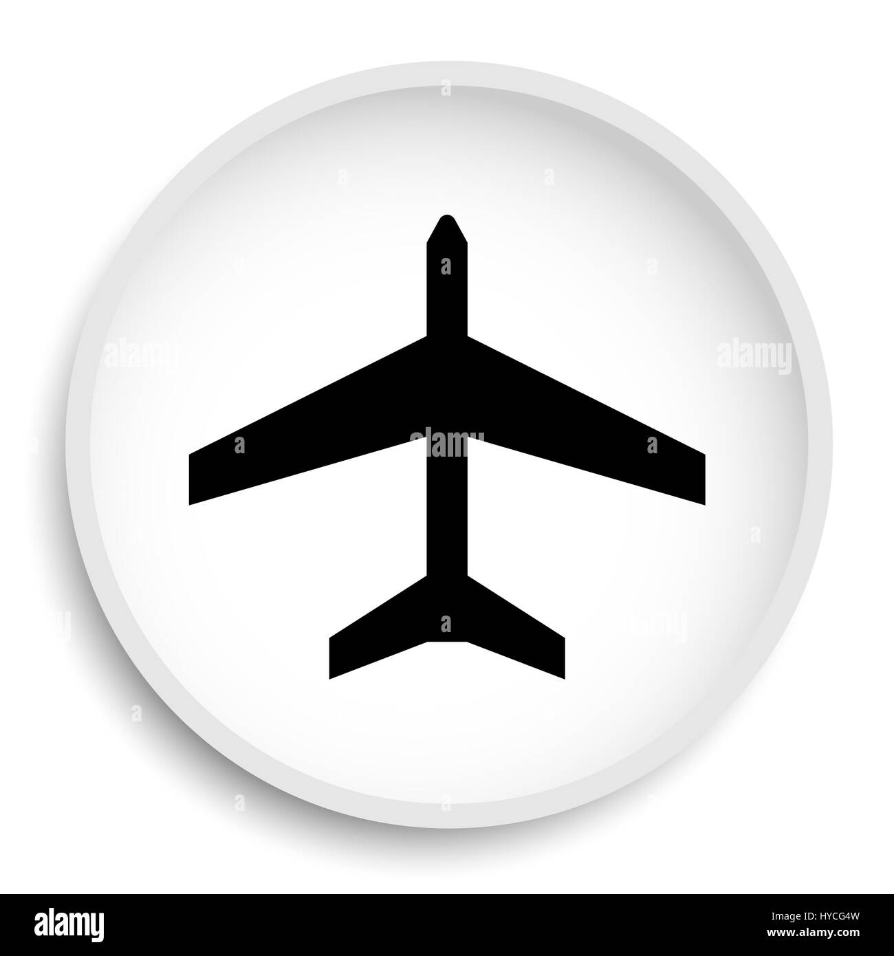 Plane icon. Plane website button on white background Stock Photo - Alamy