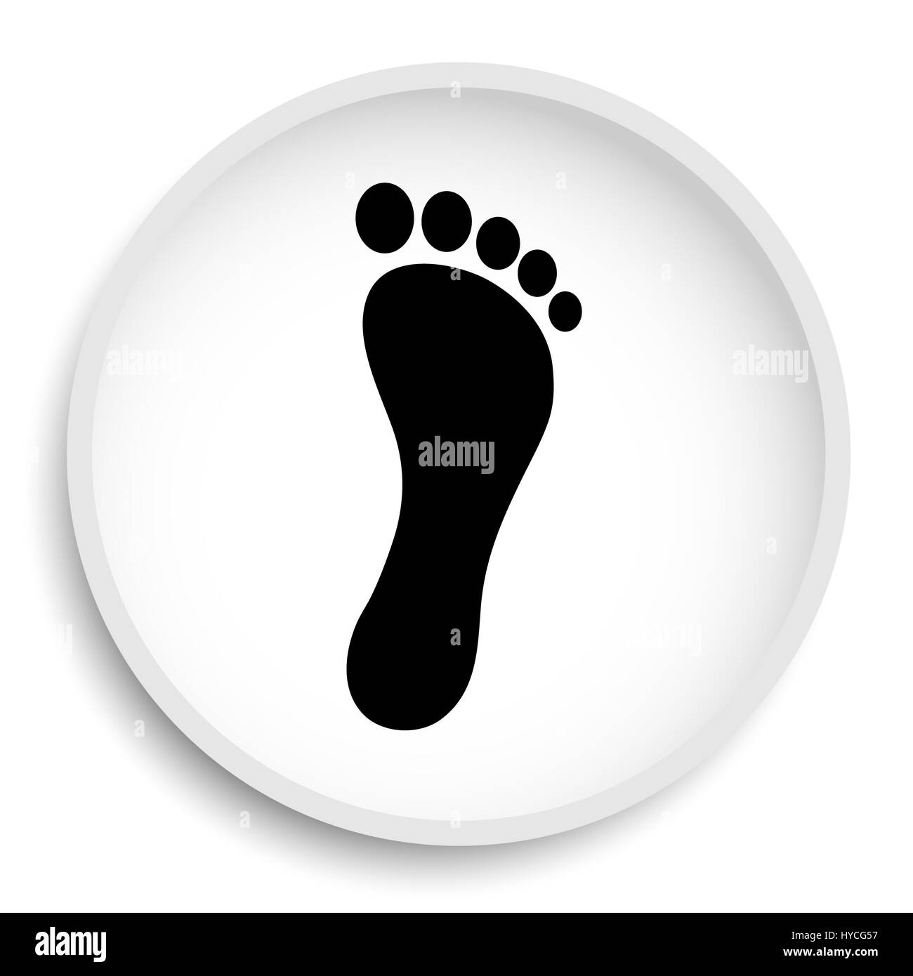 Foot print icon. Foot print website button on white background Stock ...