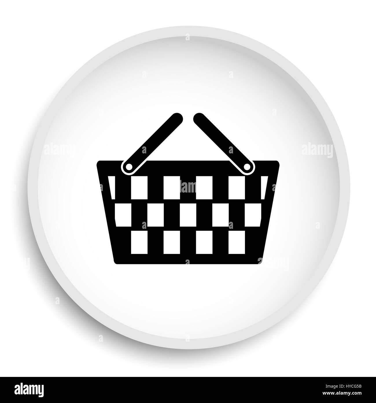 Shopping basket icon. Shopping basket website button on white ...