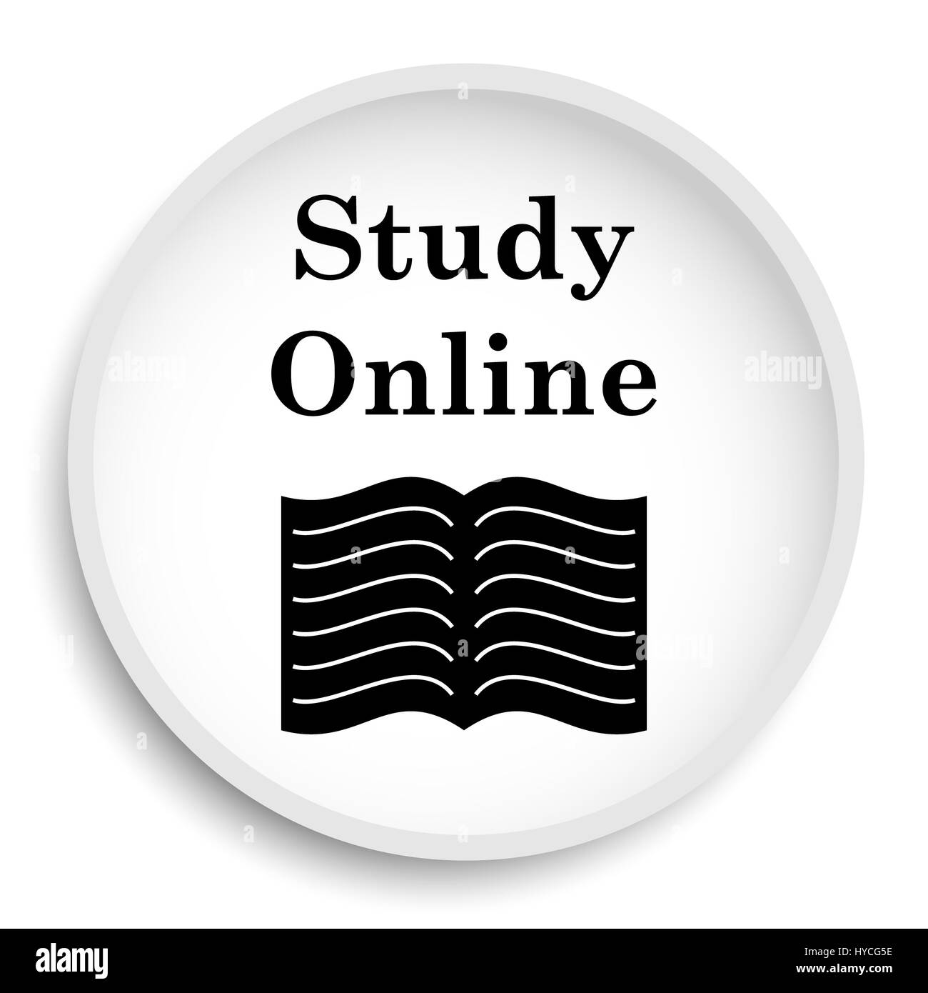 Study online icon. Study online website button on white background ...
