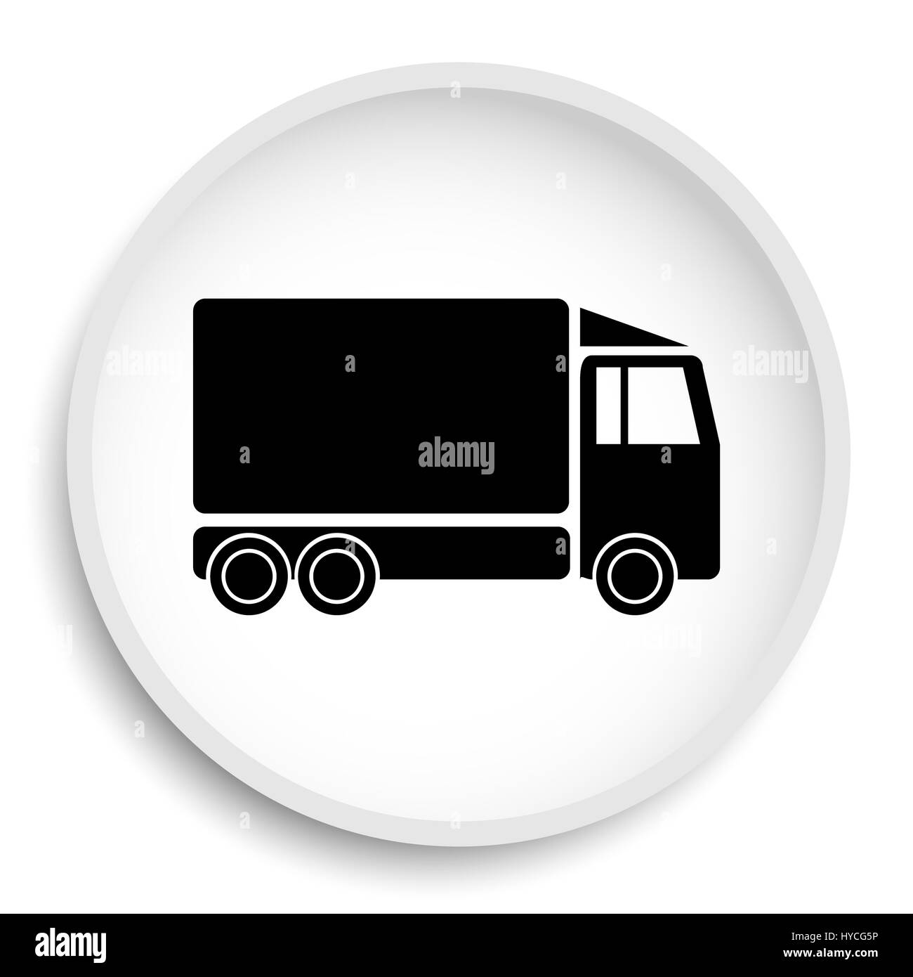 Truck icon. Truck website button on white background Stock Photo - Alamy