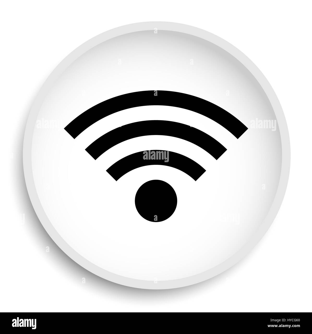 Wireless sign icon. Wireless sign website button on white background ...