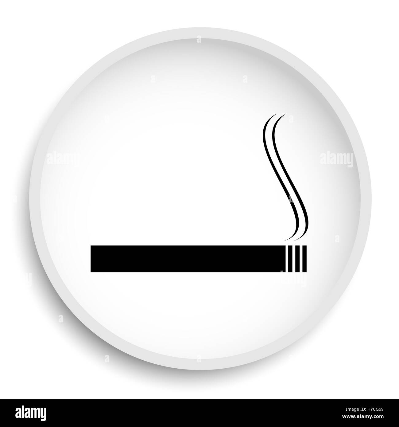 Cigarette icon. Cigarette website button on white background Stock ...