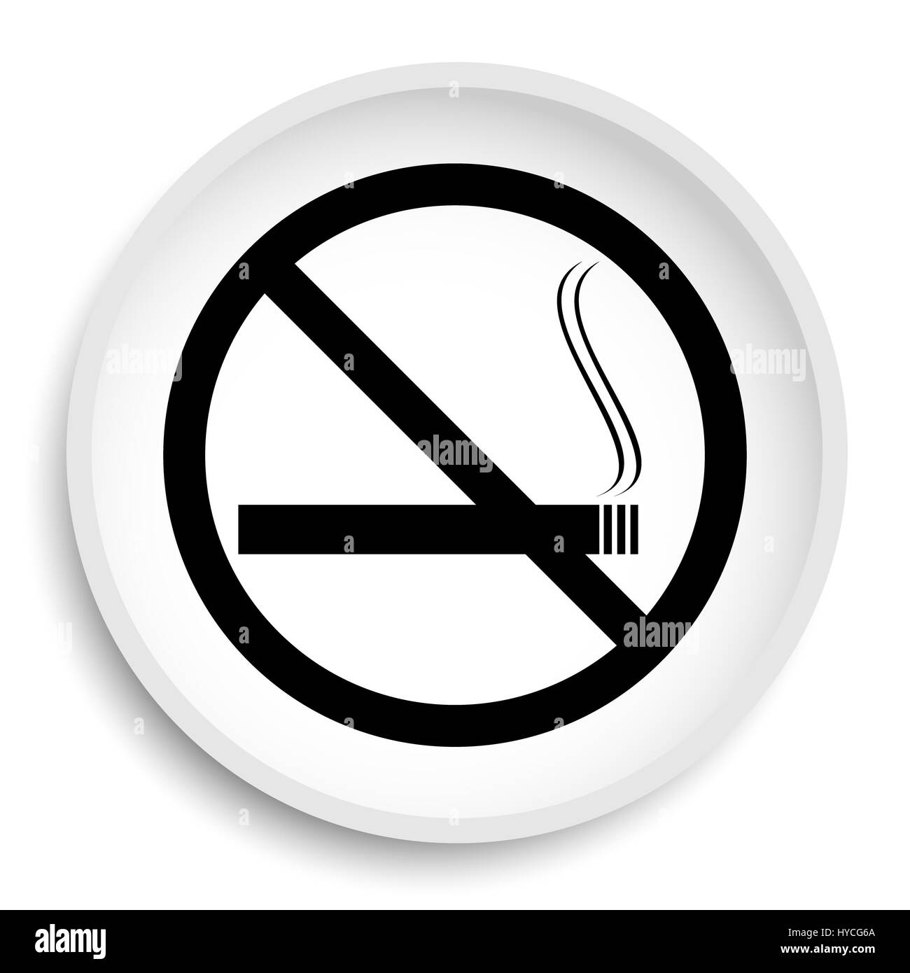 No smoking icon. No smoking website button on white background Stock ...