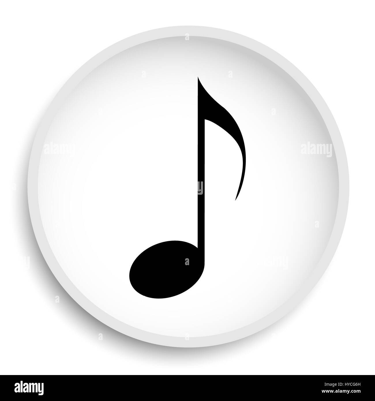 Musical note icon. Musical note website button on white background ...