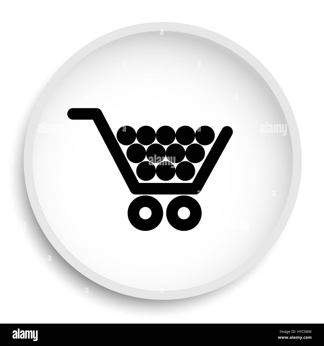 Shopping cart icon. Shopping cart website button on white background ...