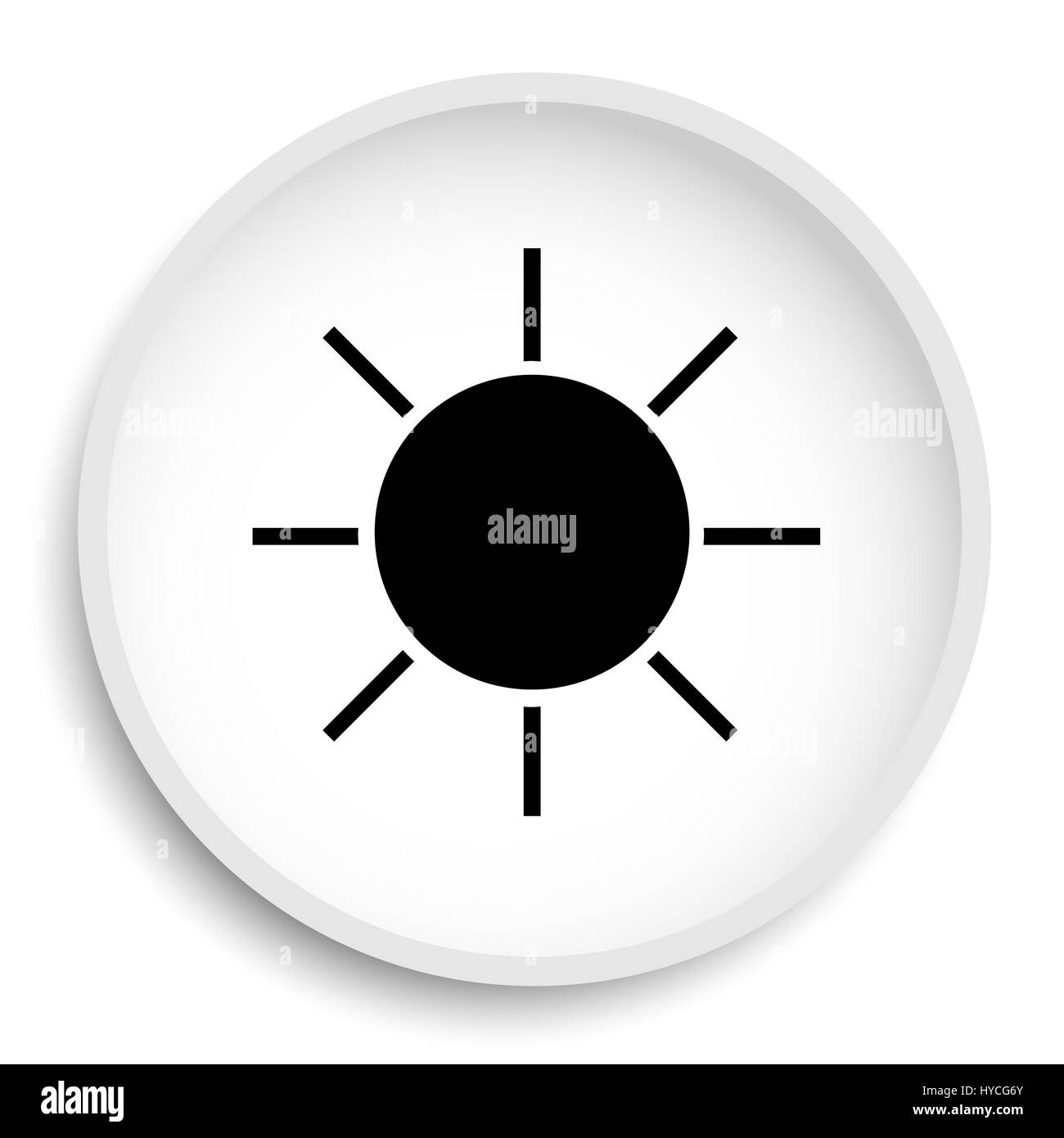 Sun icon. Sun website button on white background Stock Photo - Alamy