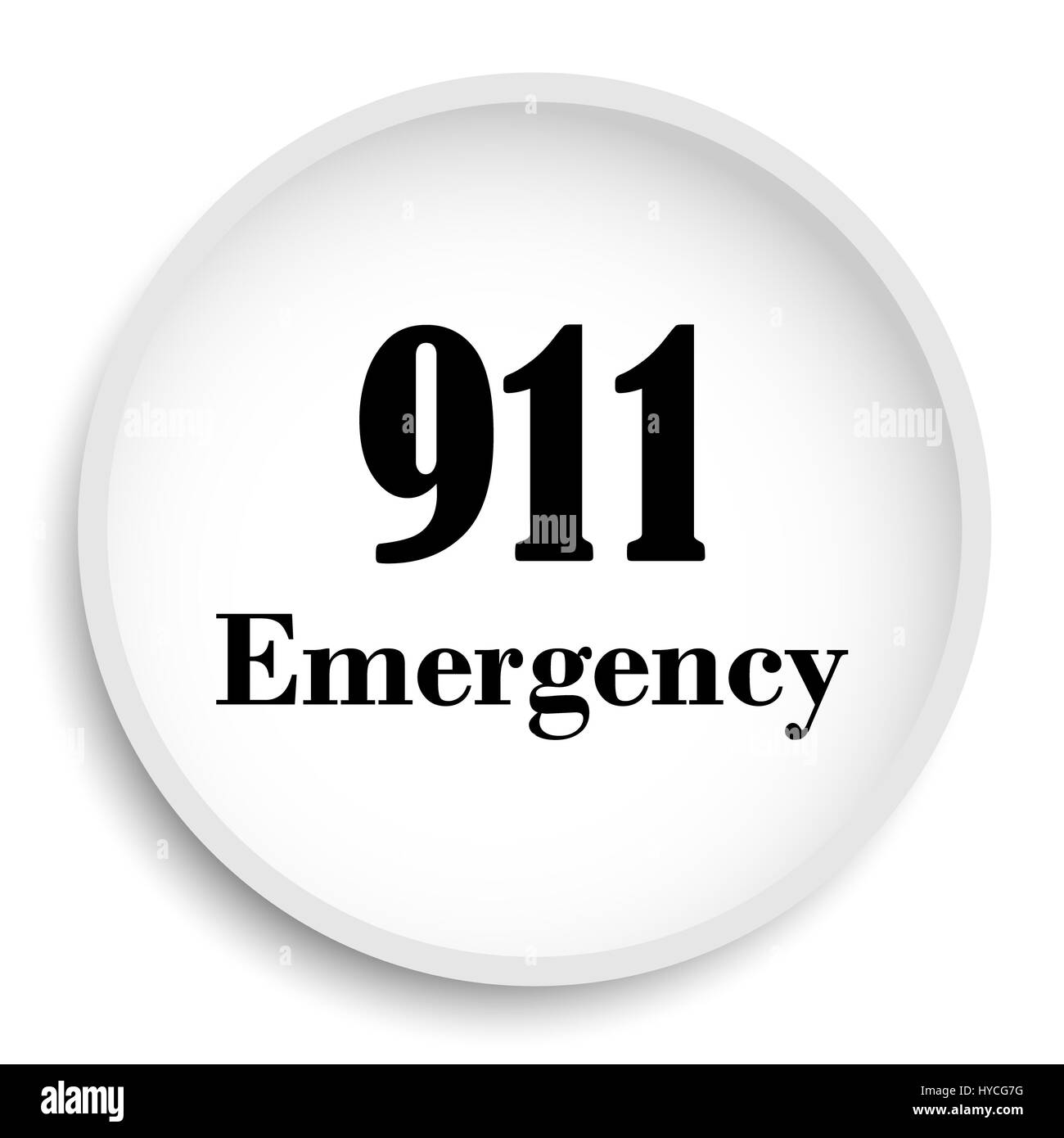 911 Emergency icon. 911 Emergency website button on white background ...