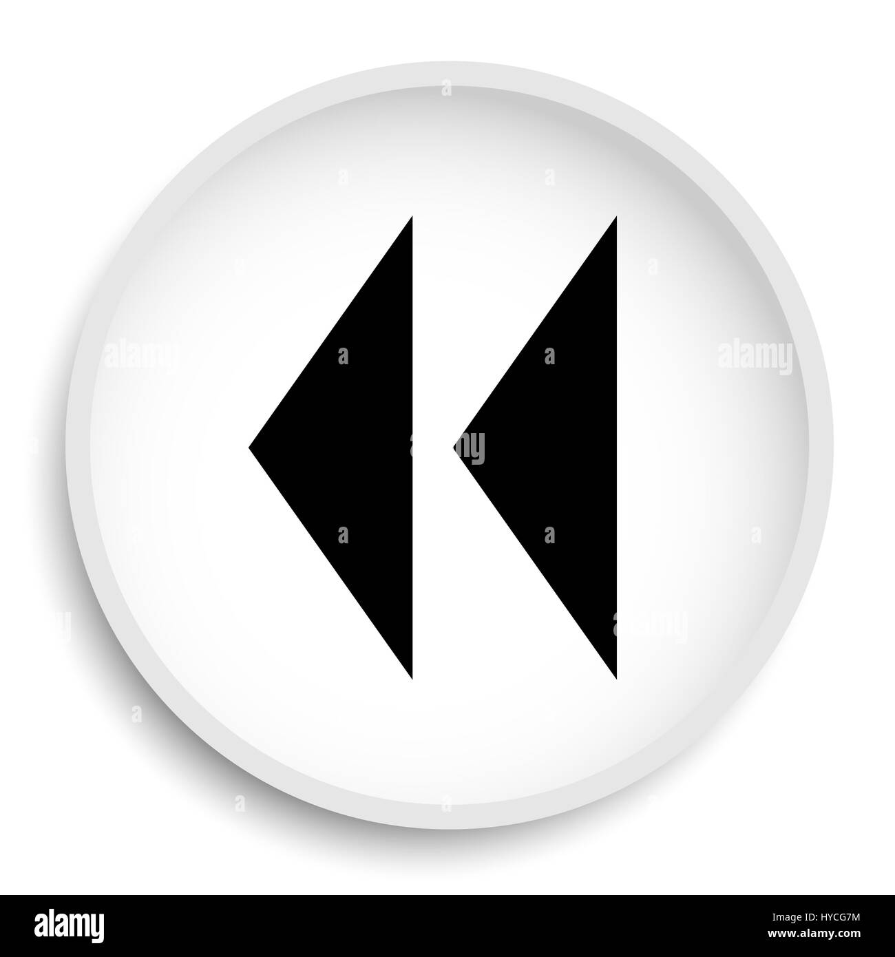 Rewind icon. Rewind website button on white background Stock Photo - Alamy