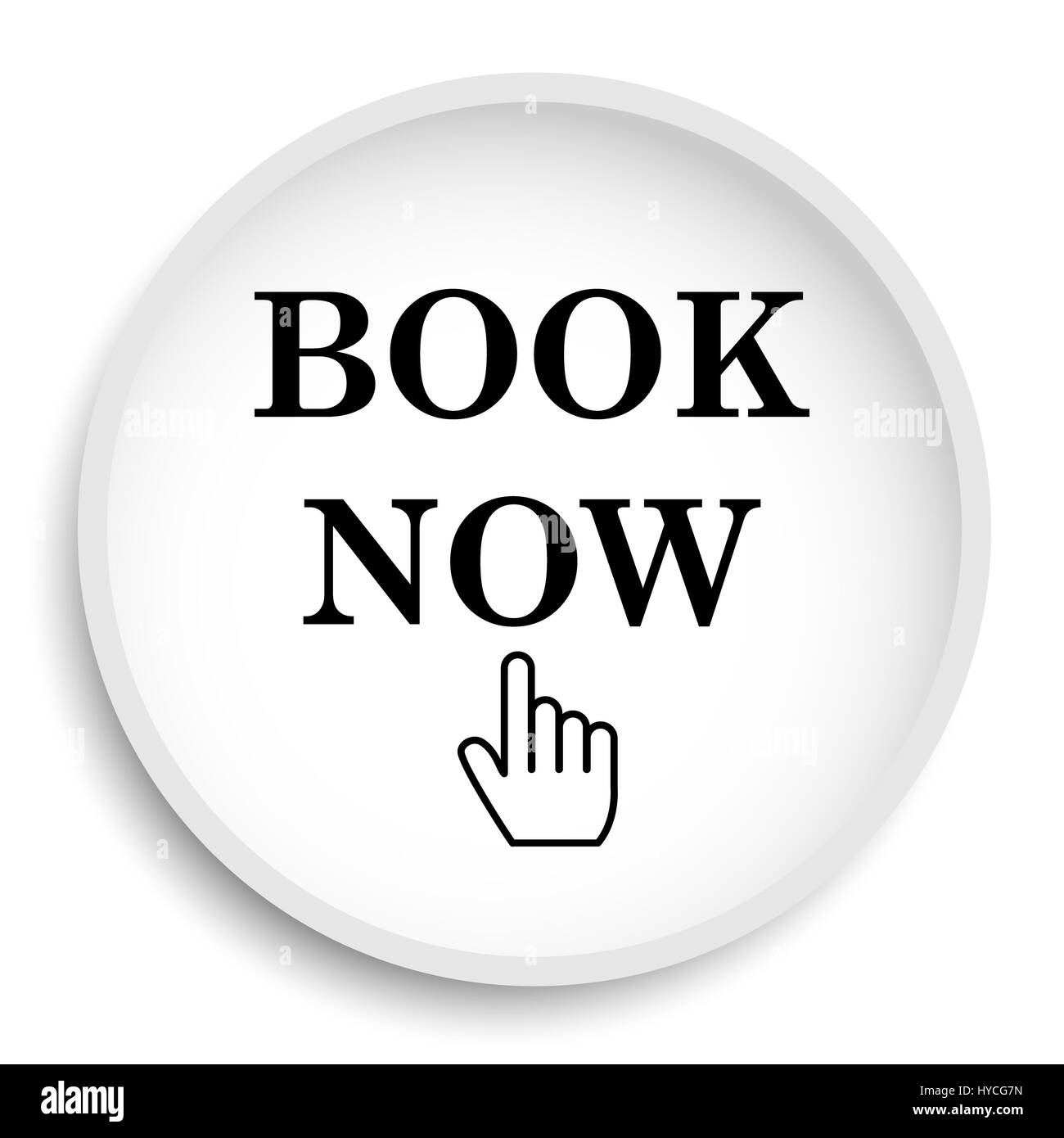Book now icon. Book now website button on white background Stock Photo ...
