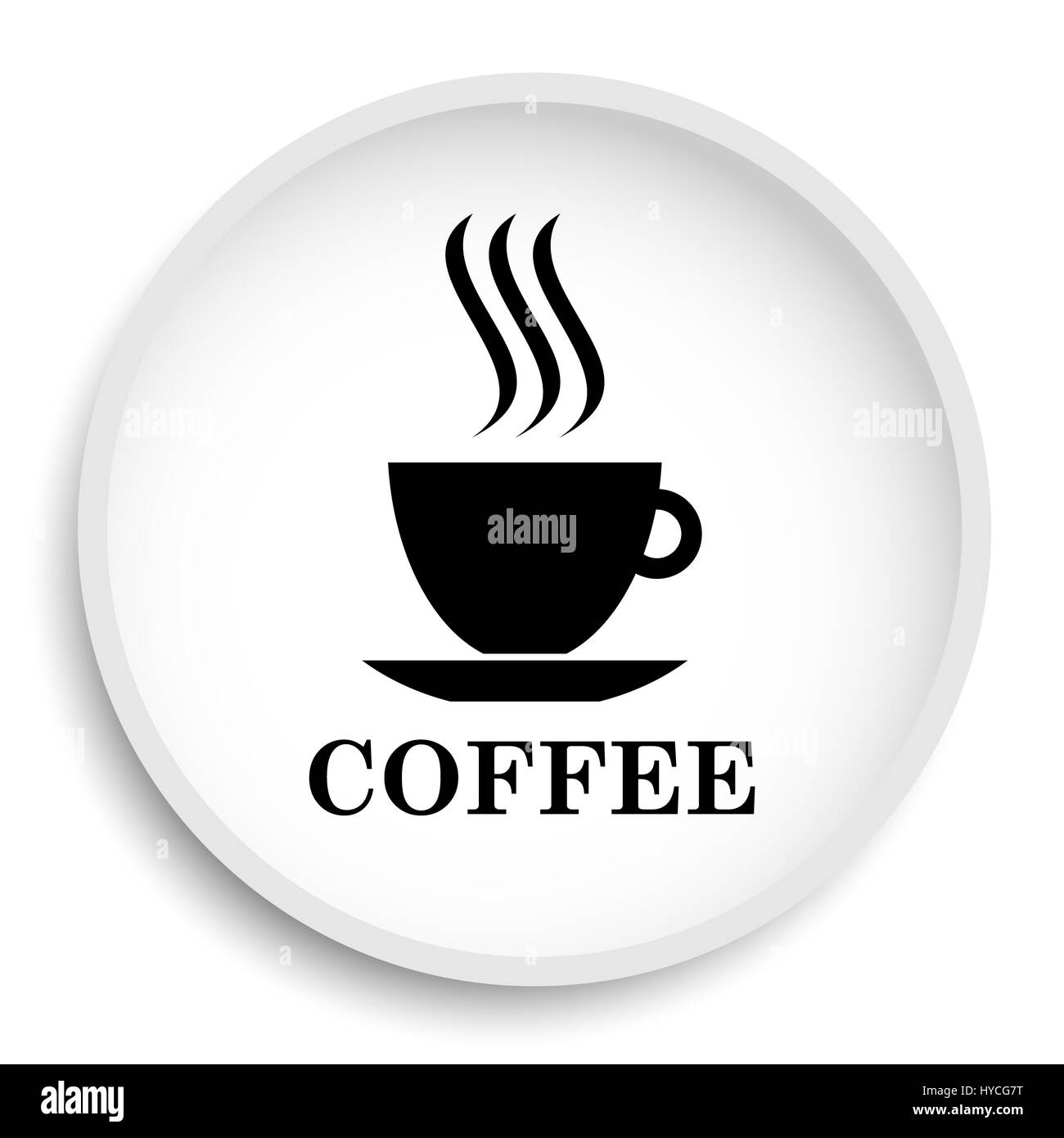 Coffee cup icon. Coffee cup website button on white background Stock ...