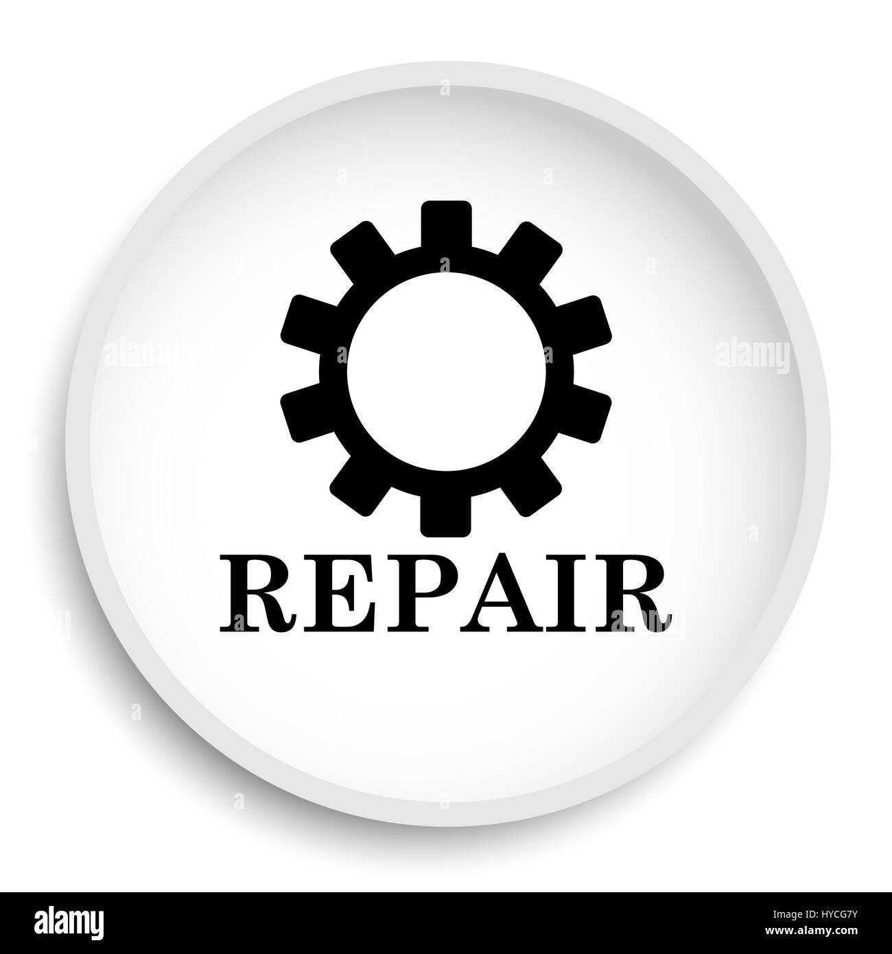 Repair icon. Repair website button on white background Stock Photo - Alamy