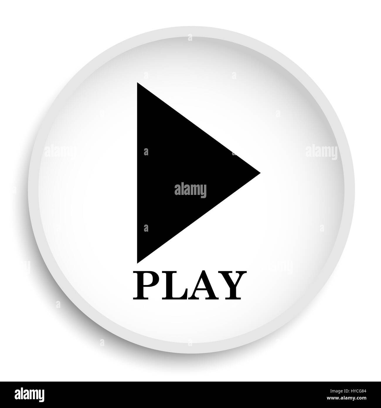 Play icon. Play website button on white background Stock Photo - Alamy