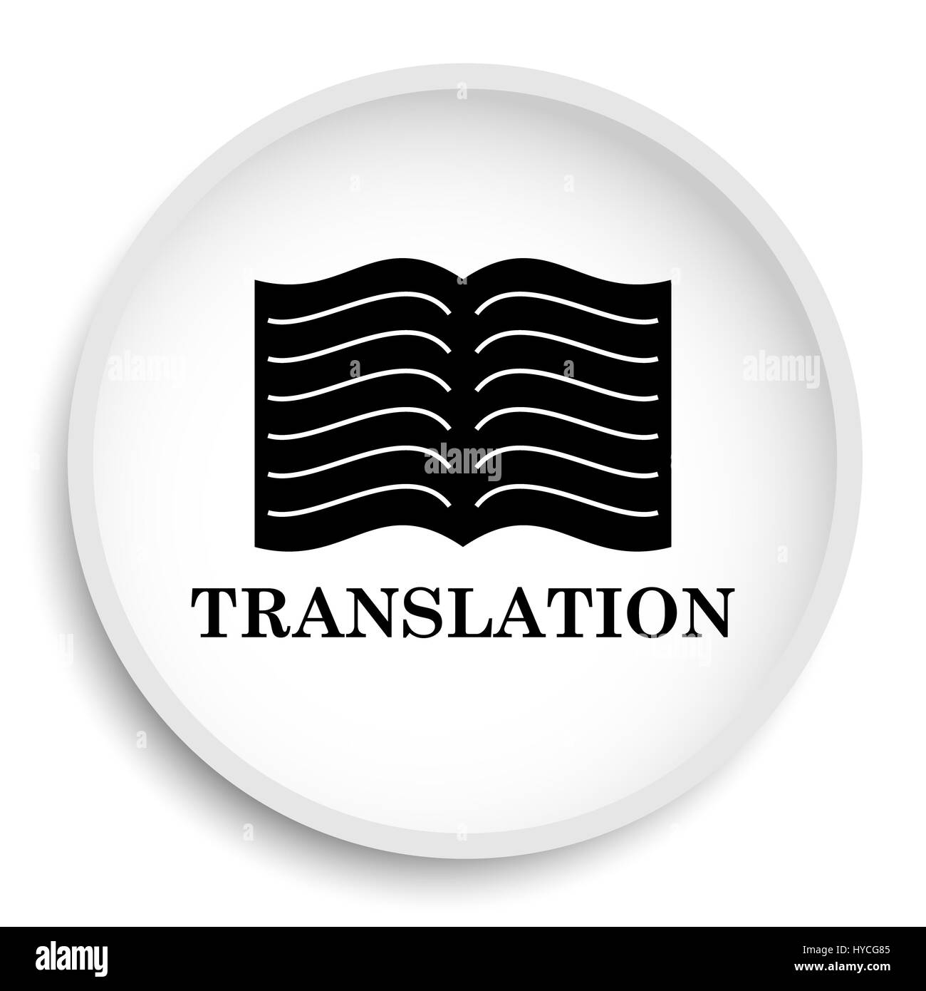 Translation book icon. Translation book website button on white ...