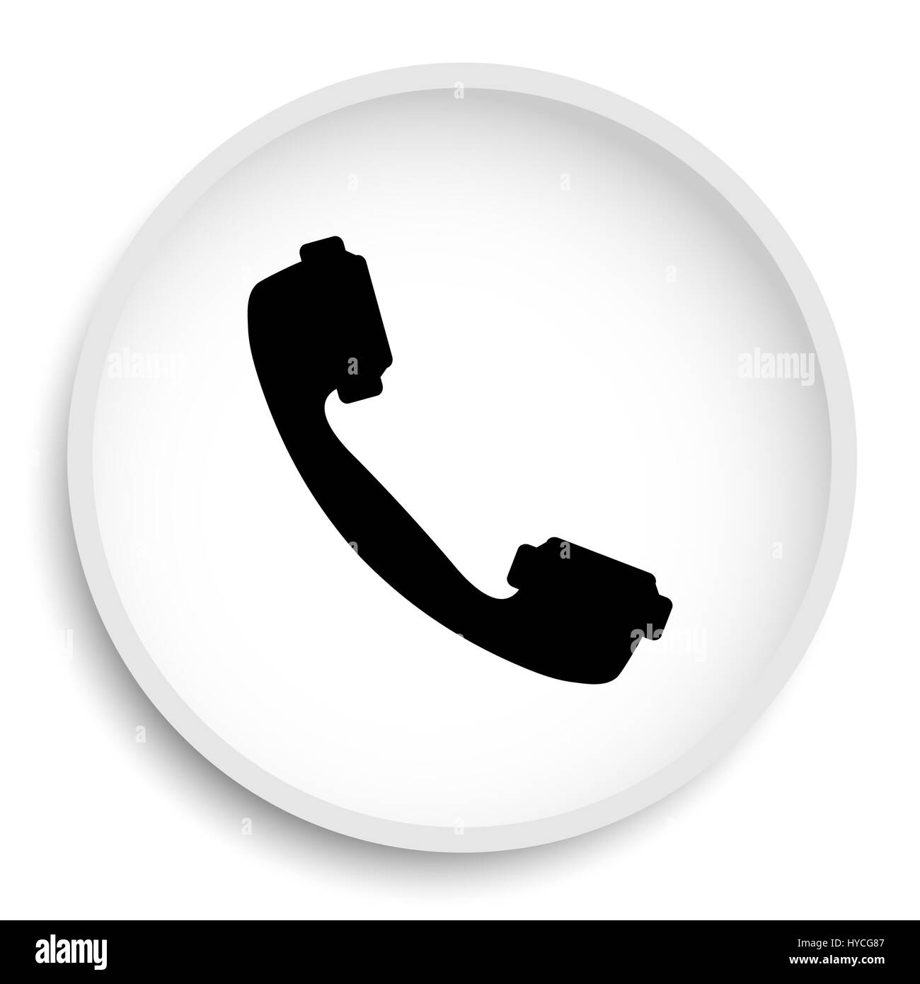 Phone icon. Phone website button on white background Stock Photo - Alamy