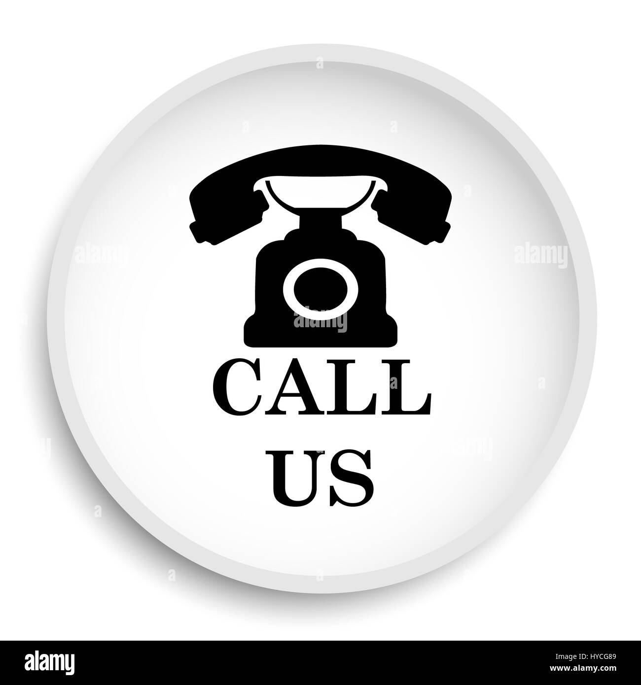 Call us icon. Call us website button on white background Stock Photo ...