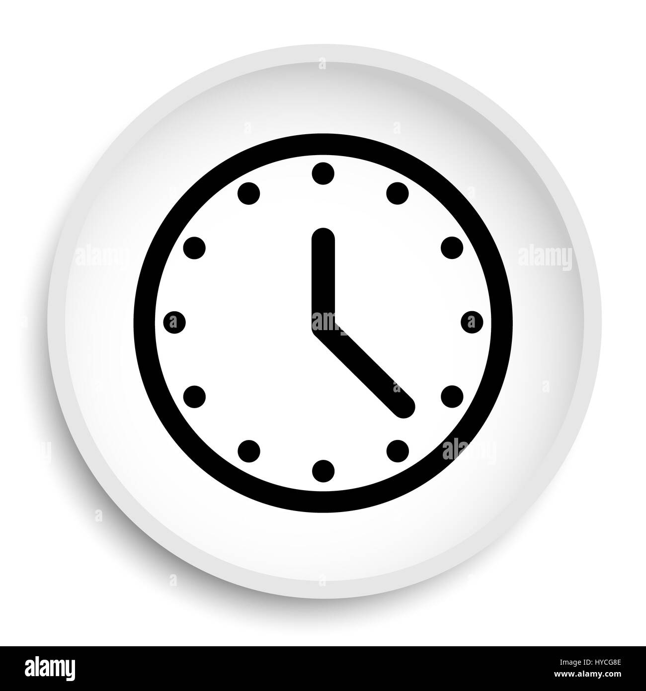 Clock icon. Clock website button on white background Stock Photo - Alamy
