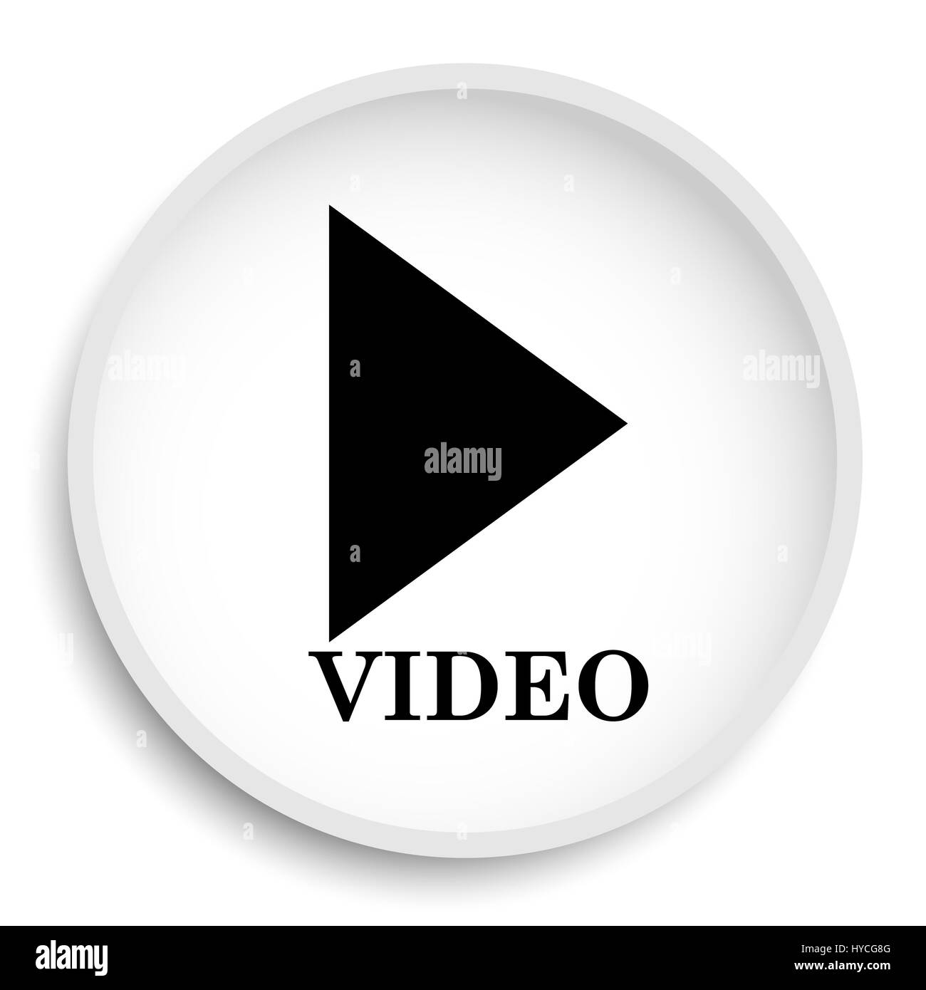 Video play icon. Video play website button on white background Stock ...