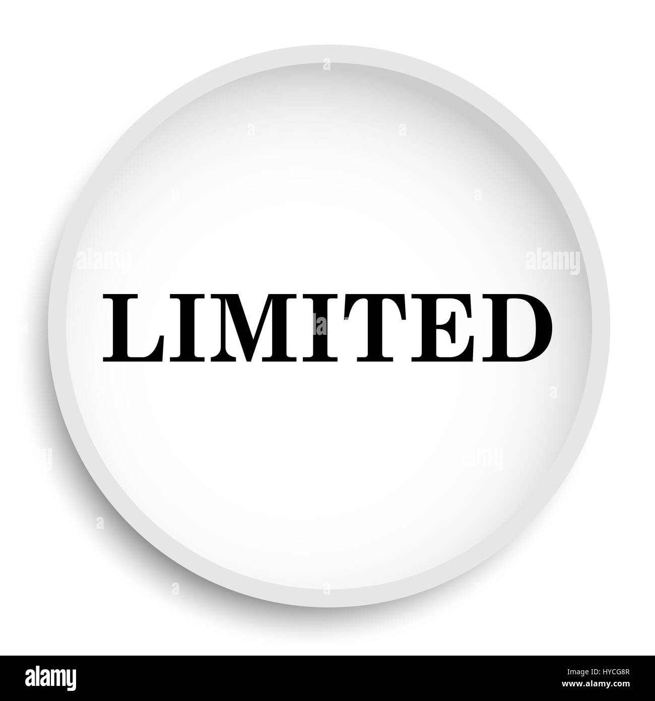 Limited icon. Limited website button on white background Stock Photo ...