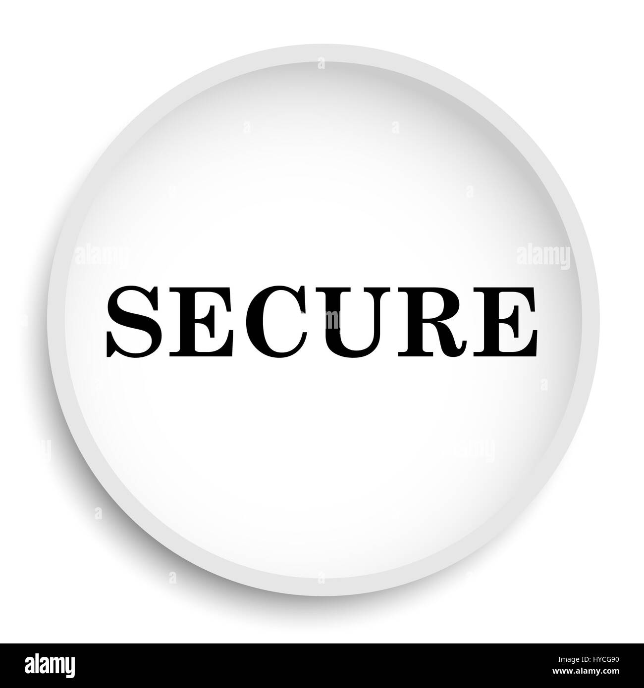 Secure icon. Secure website button on white background Stock Photo - Alamy