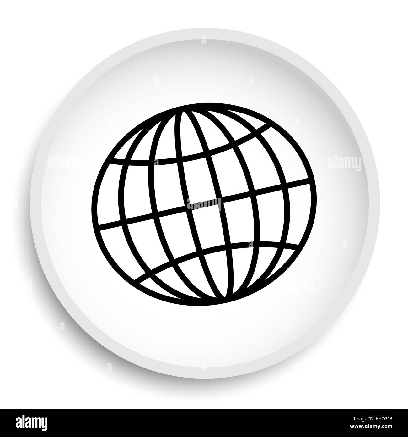 Globe icon. Globe website button on white background Stock Photo - Alamy
