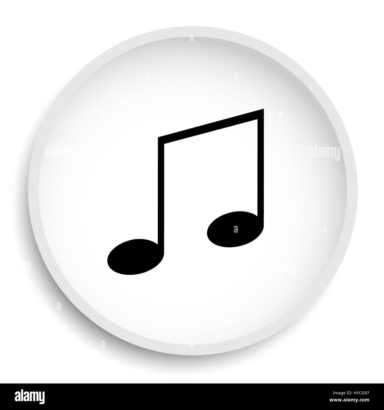 Music icon. Music website button on white background Stock Photo - Alamy