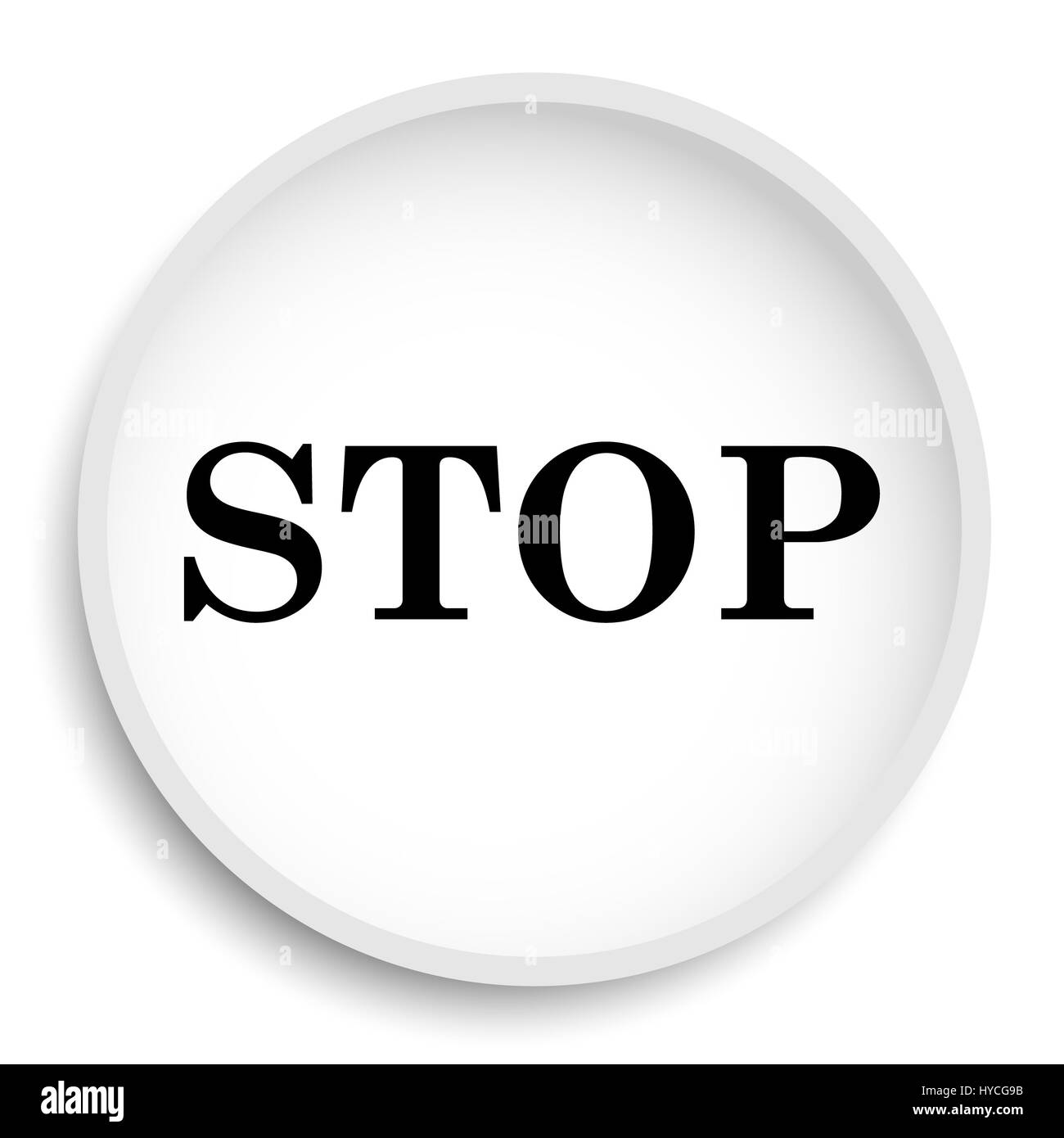 Stop icon. Stop website button on white background Stock Photo - Alamy