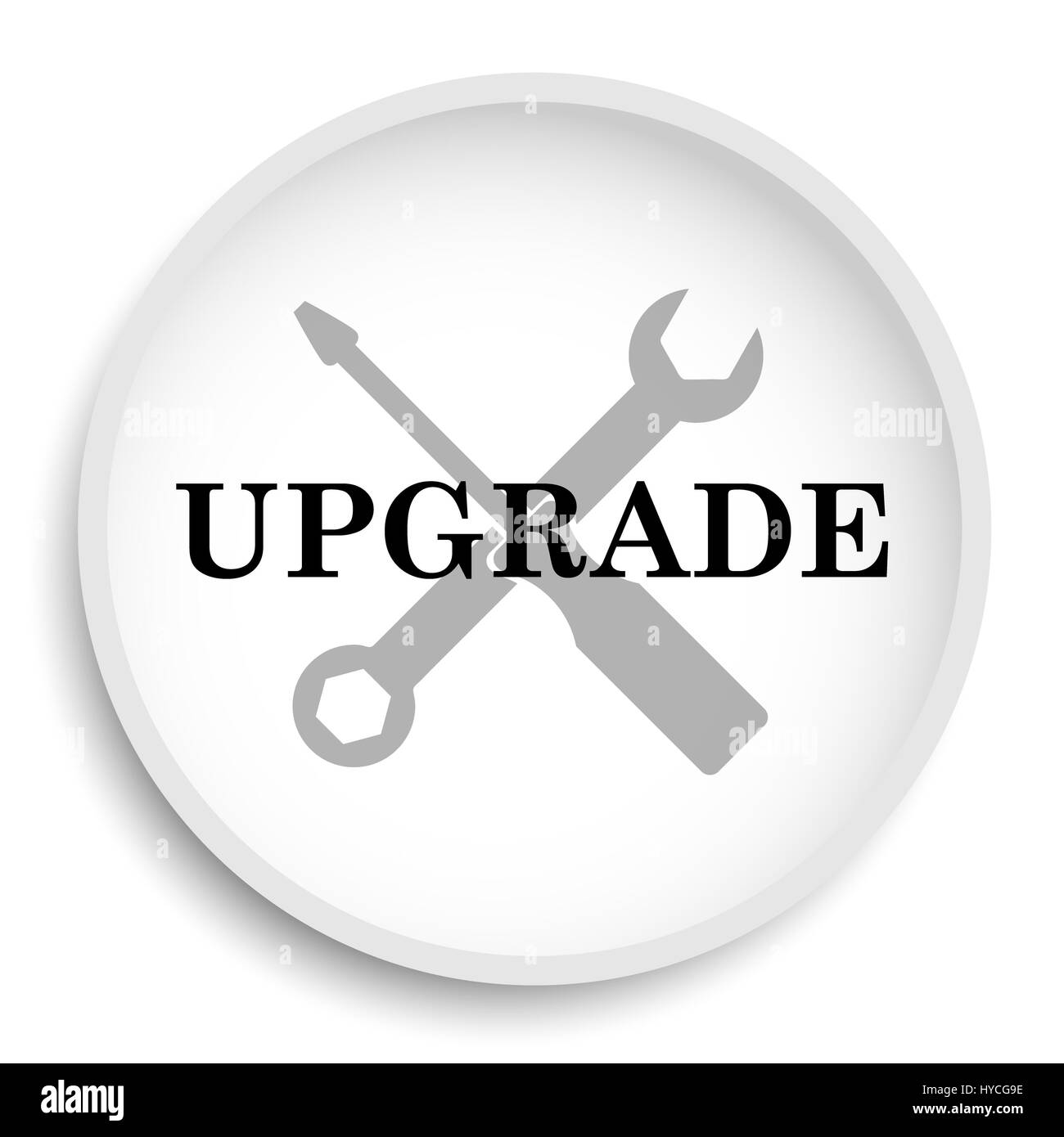 Upgrade icon. Upgrade website button on white background Stock Photo ...