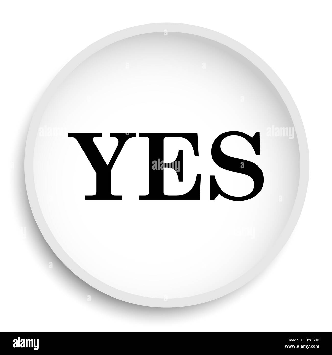 Yes icon. Yes website button on white background Stock Photo - Alamy