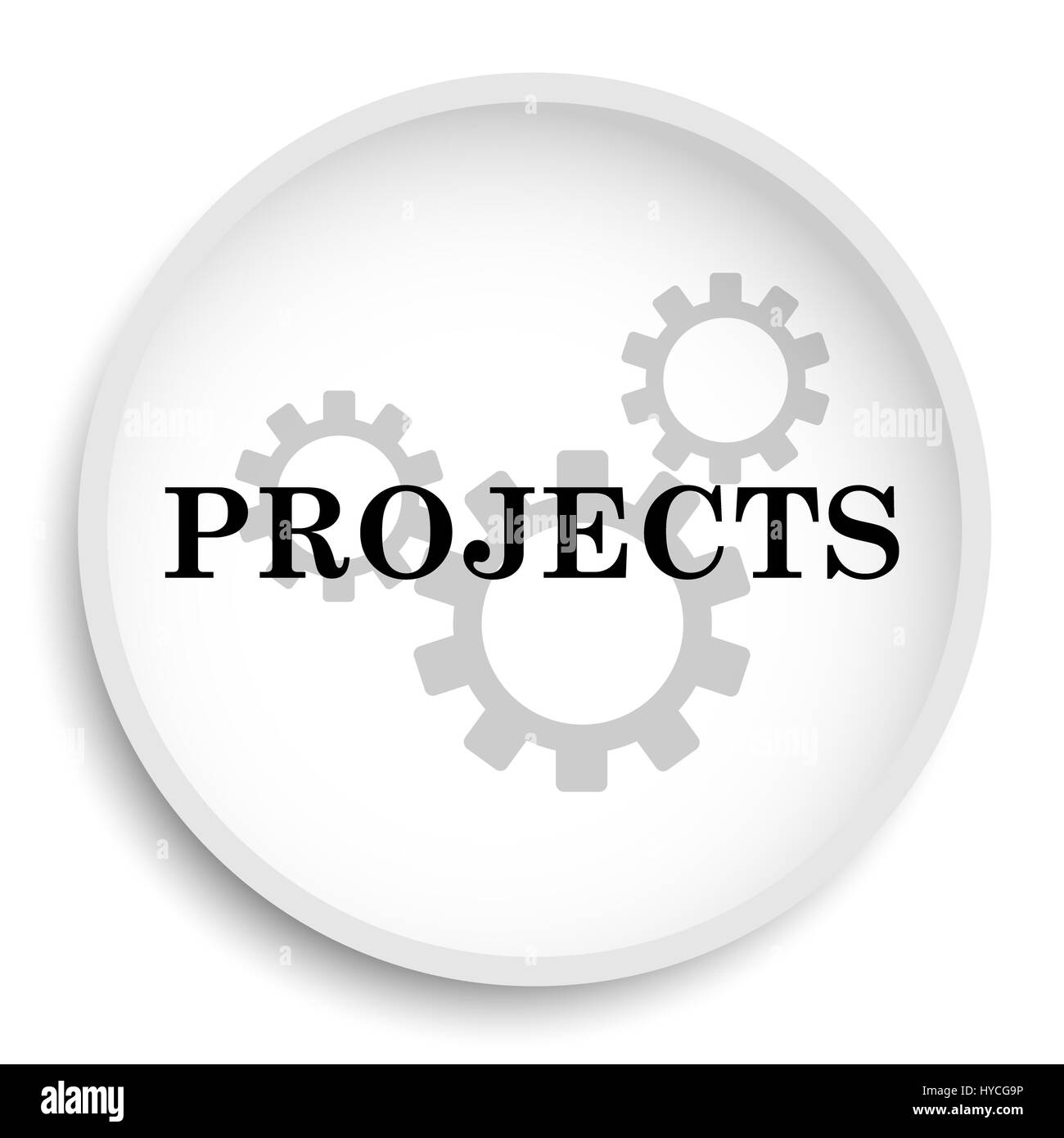 Projects icon. Projects website button on white background Stock Photo ...