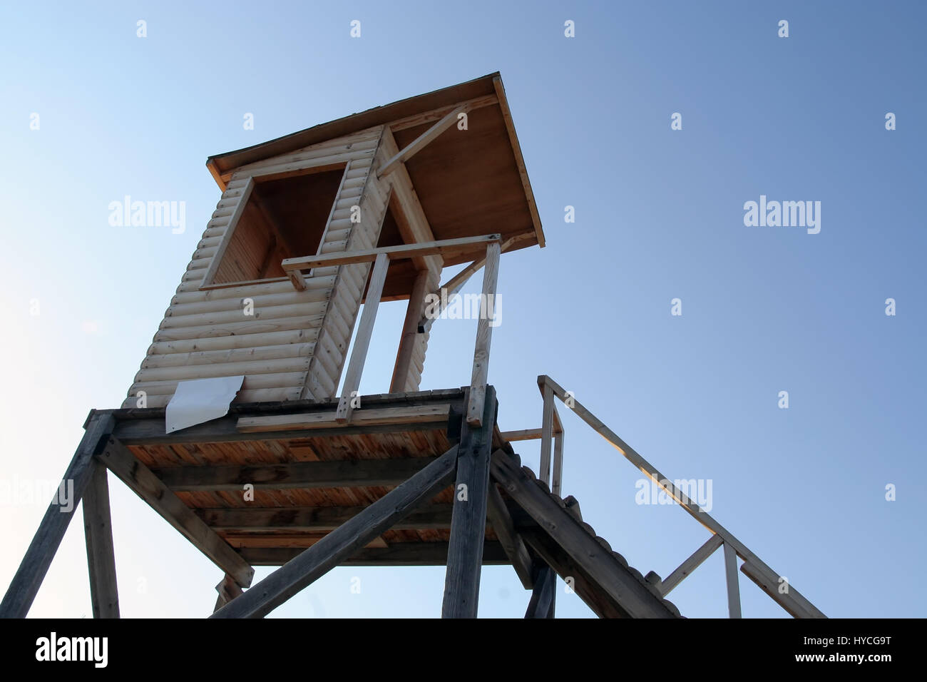 Beach watch tower. Beach watchtower. Lifeguard watchtower Stock Photo ...