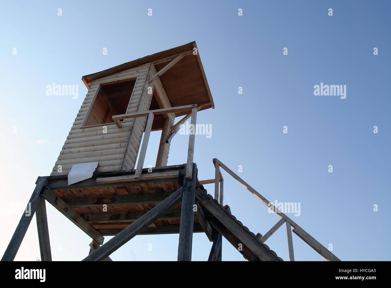 Beach watch tower. Beach watchtower. Lifeguard watchtower Stock Photo ...