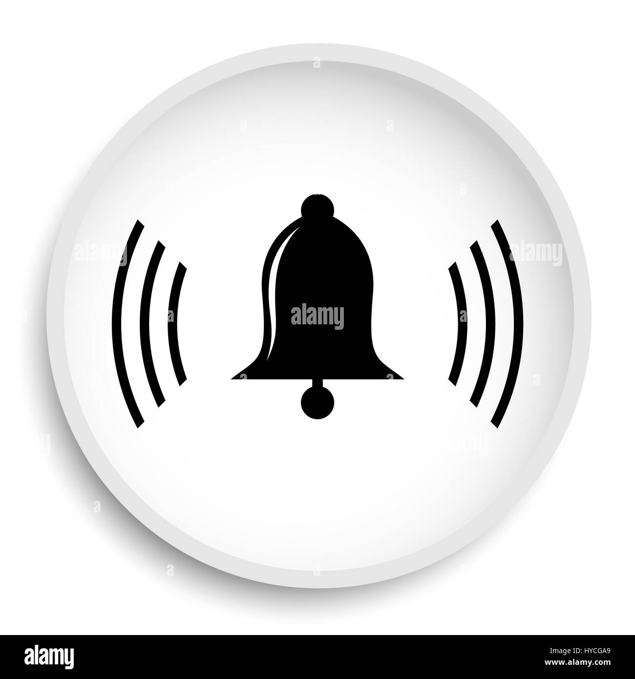 Bell icon. Bell website button on white background Stock Photo - Alamy