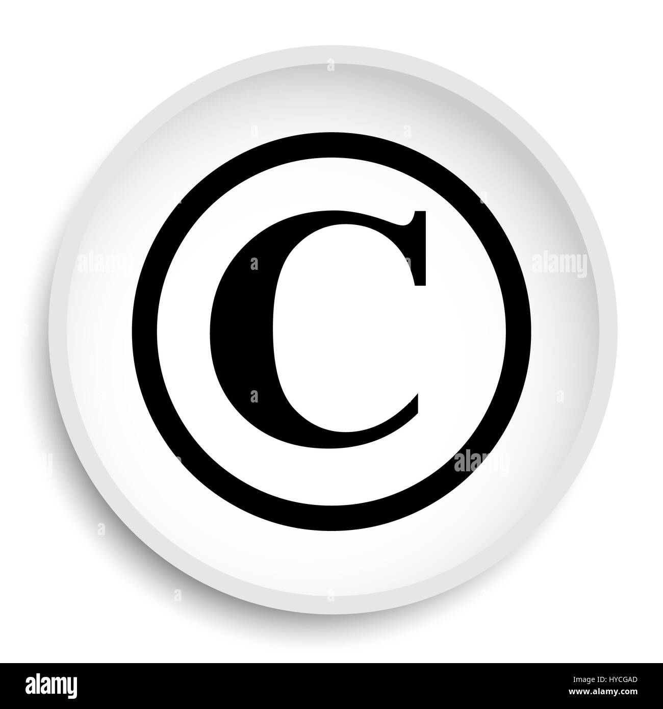 Copyright icon. Copyright website button on white background Stock ...