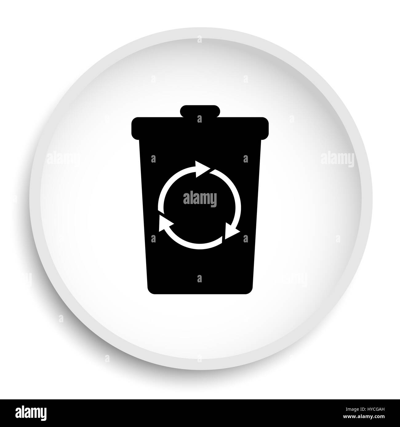 Recycle bin icon. Recycle bin website button on white background Stock ...