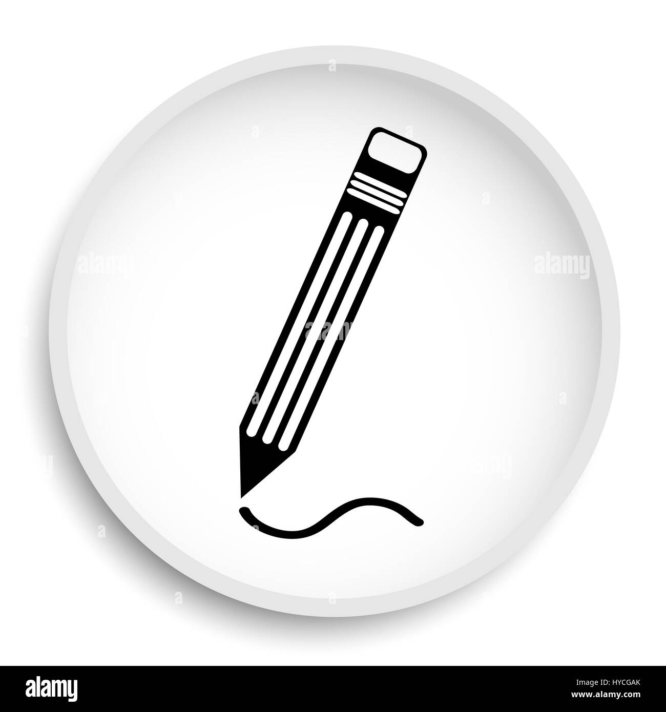 Pen icon. Pen website button on white background Stock Photo - Alamy