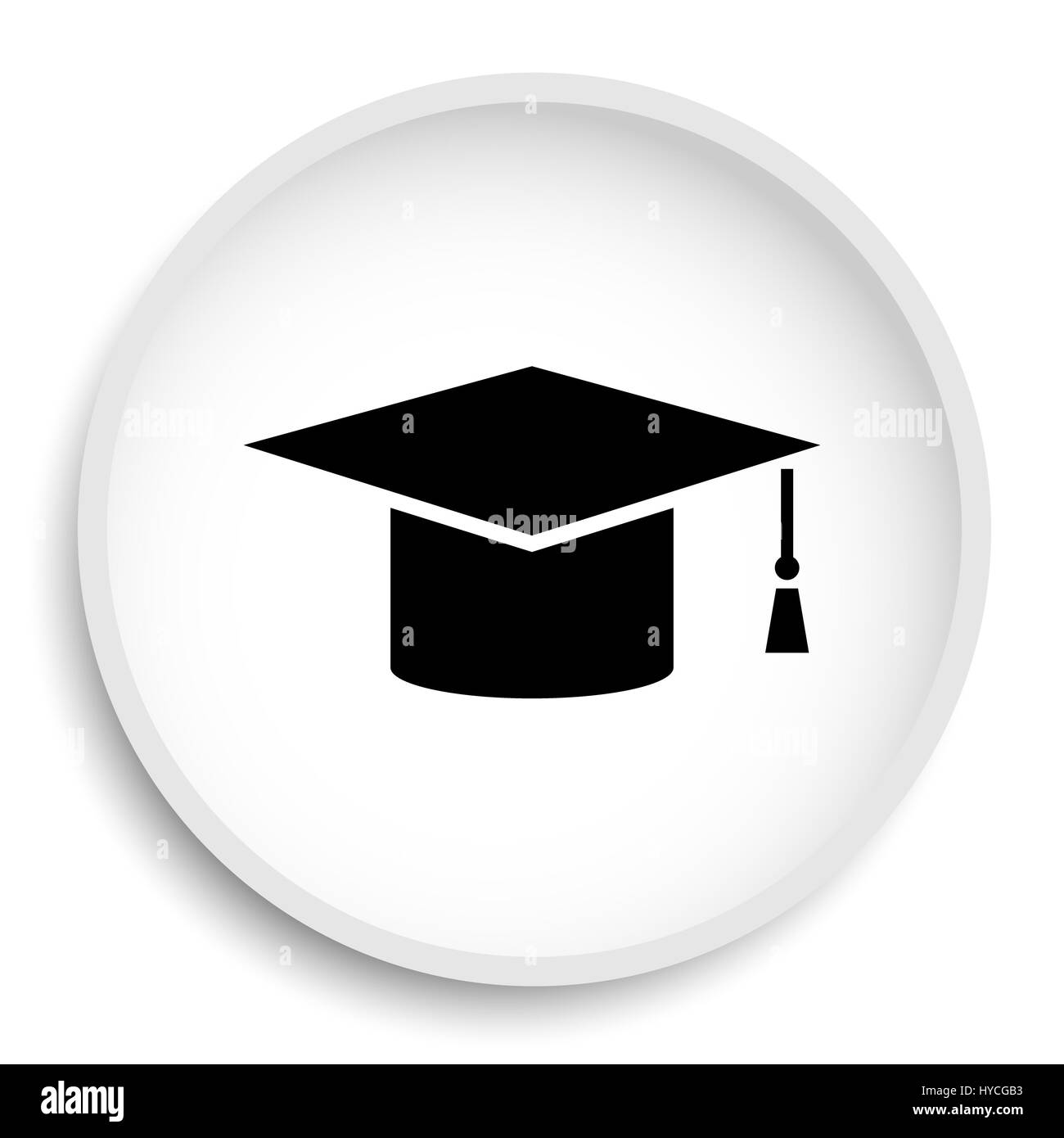 Graduation icon. Graduation website button on white background Stock ...
