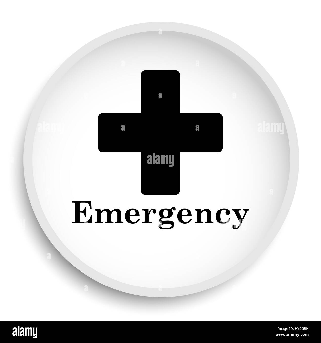 Emergency icon. Emergency website button on white background Stock ...