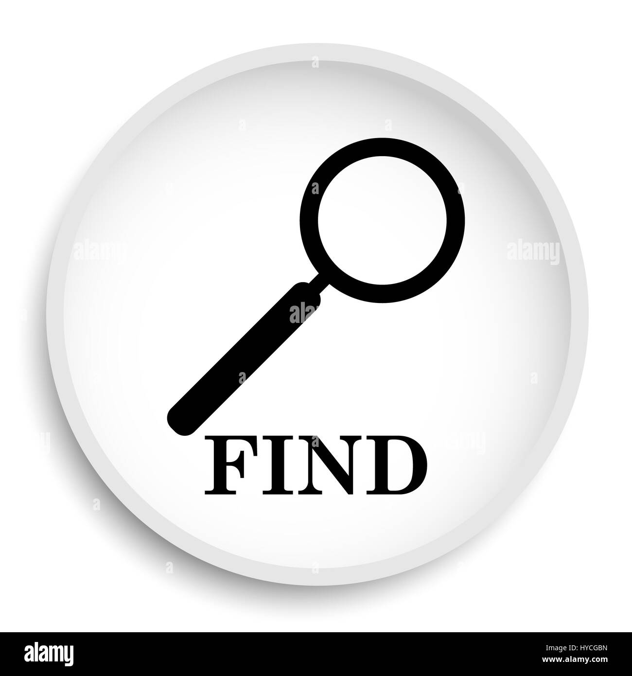 Find icon. Find website button on white background Stock Photo - Alamy