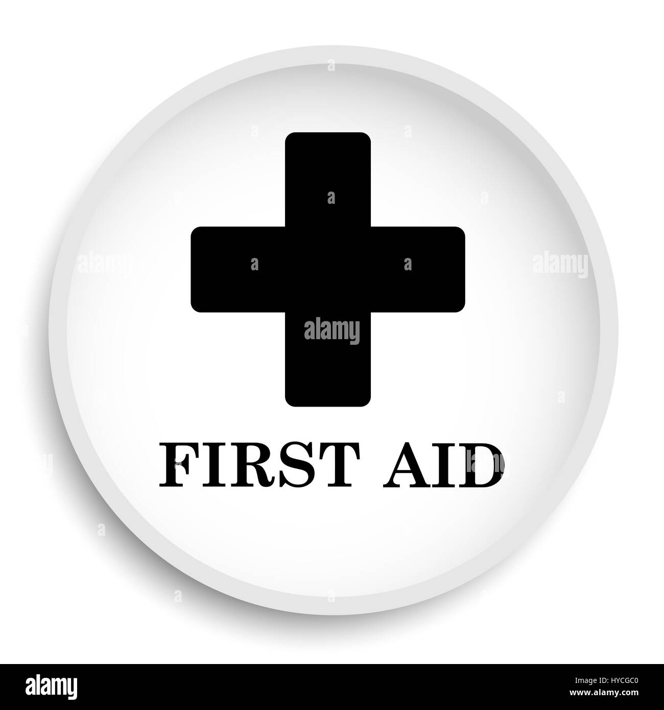 First aid icon. First aid website button on white background Stock ...
